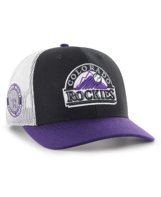 Men's '47 Brand Black, Purple Colorado Rockies Sidenote Trucker ...