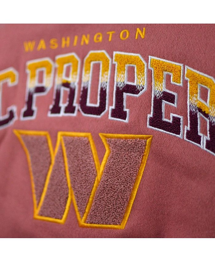 DC Proper Women's Pink Washington Commanders Cropped Varsity Jacket ...