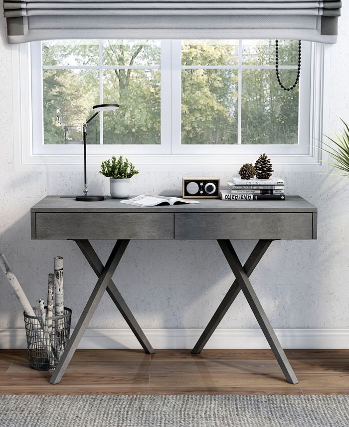 Furniture of America Myles 30" Solid Wood Computer Desk with Universal ...