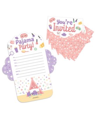 Big Dot of Happiness Pajama Slumber Party Fill-In Cards Girls Sleepover ...