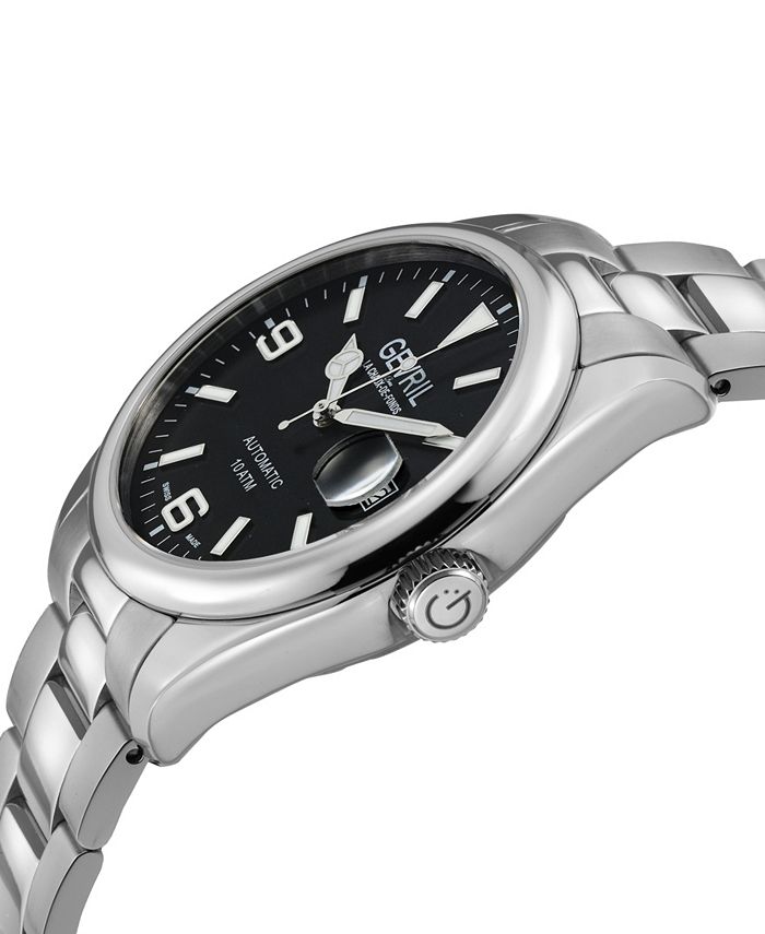 Gevril Men's West Village Swiss Automatic Silver-Tone Stainless Steel ...