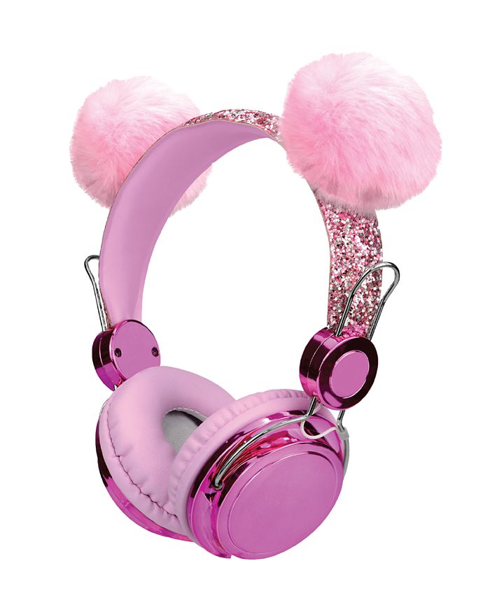 SimplyTech Pom Pom Glitter Headphone with Mic for Kids - Macy's