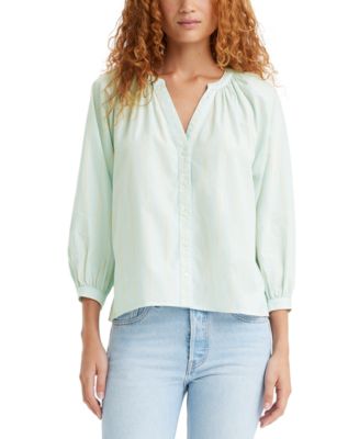 Levi's® Women's Lainey Printed Cotton Button-Front Top - Macy's