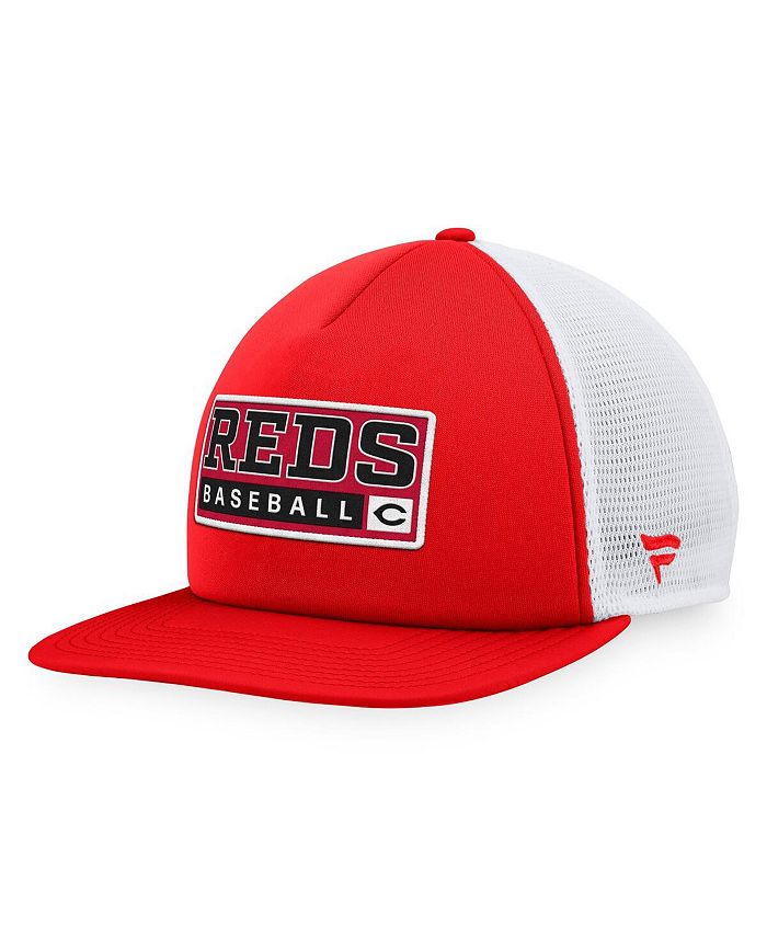 Majestic Men's Red, White Cincinnati Reds Foam Trucker Snapback Hat ...