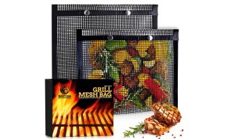 Mountain Grillers BBQ Mesh Grill Bags - 12 x 9.5 Inch Reusable Grilling ...