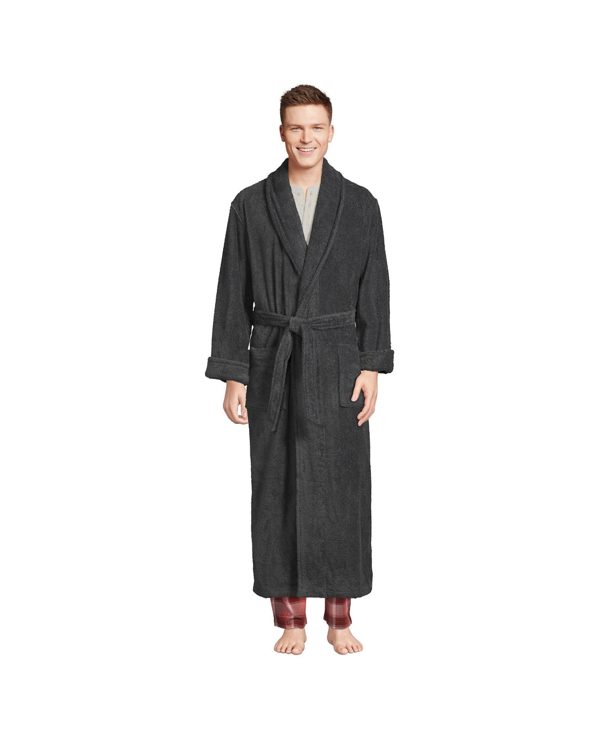 Click here for Lands End Mens Full Length Turkish Terry Robe - Ch... prices