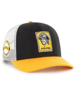 Men's '47 Brand Black, Gold Pittsburgh Pirates Sidenote Trucker ...