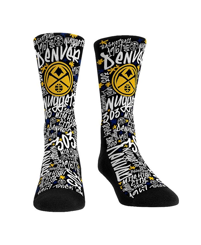 Rock 'Em Men's and Women's Socks Denver Nuggets Graffiti Crew Socks ...