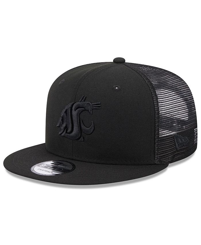 New Era Men's Washington State Cougars Black on Black 9FIFTY Trucker ...