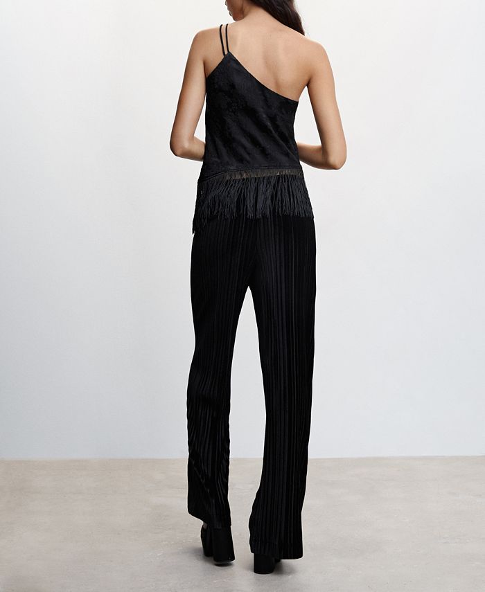 MANGO Women's Fringed Hem Top - Macy's