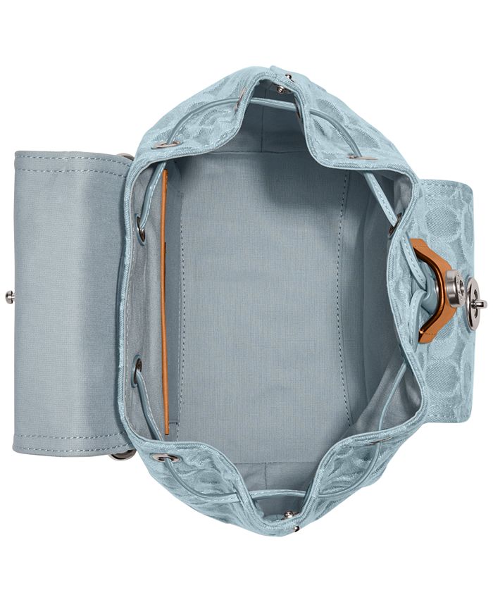 COACH Riya 21 Signature Washed Denim Small Backpack - Macy's