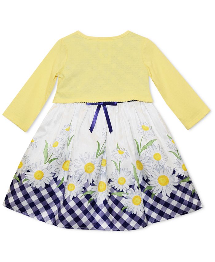 Blueberi Boulevard Little Girls Daisy-and-Gingham Dress with Shrug, 2 ...