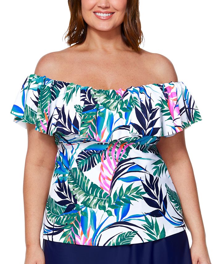 Island Escape Plus Size La Flor Underwire Tankini Created For Macys