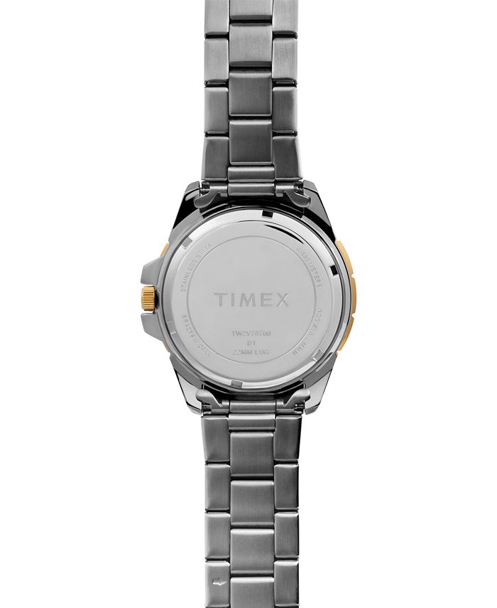 Timex Men's Quartz Analog Premium Dress Stainless Steel Two-Tone Watch ...