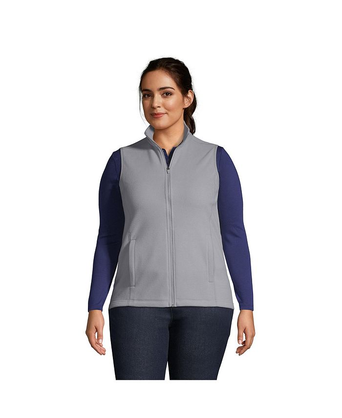 Lands' End Plus Size Thermacheck 100 Fleece Vest - Macy's
