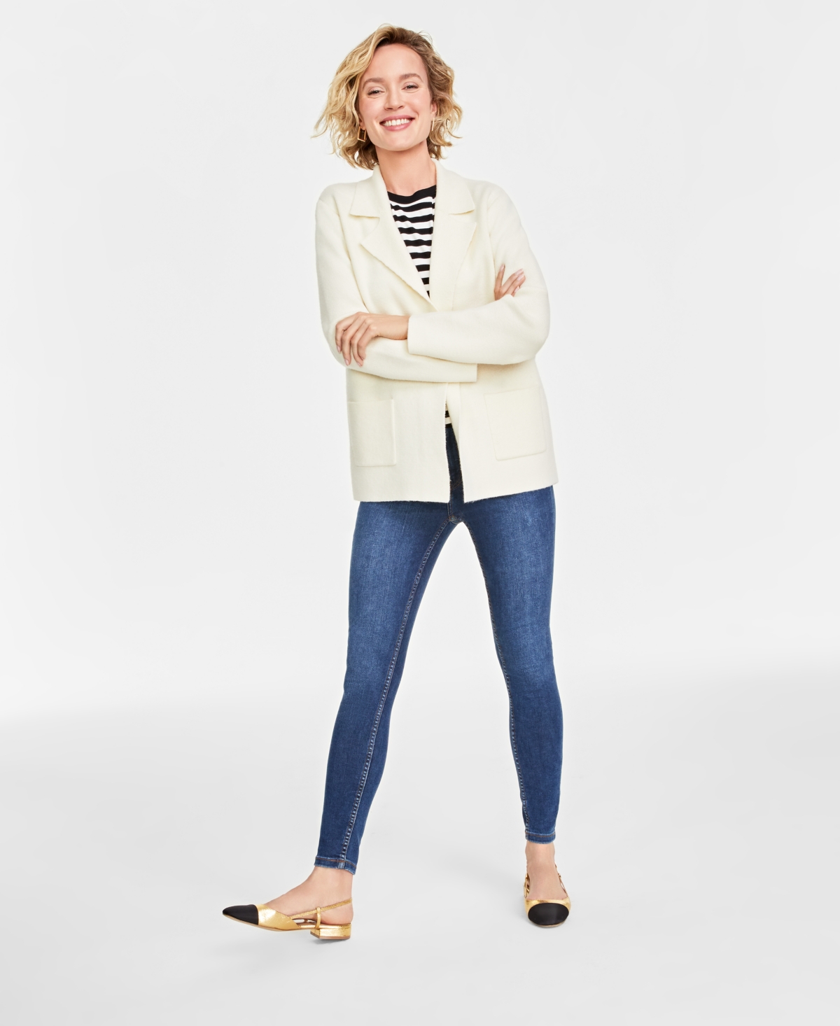 On 34th Womens Sweater Blazer  Created for Macys - Alabaster
