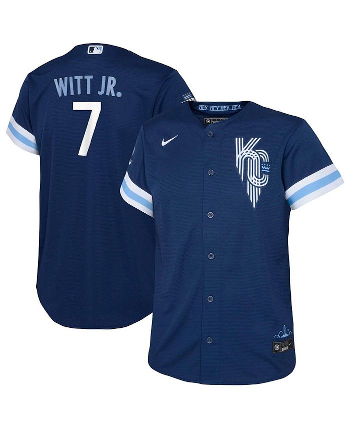 Nike Big Boys and Girls Bobby Witt Jr. Navy Kansas City Royals City ...