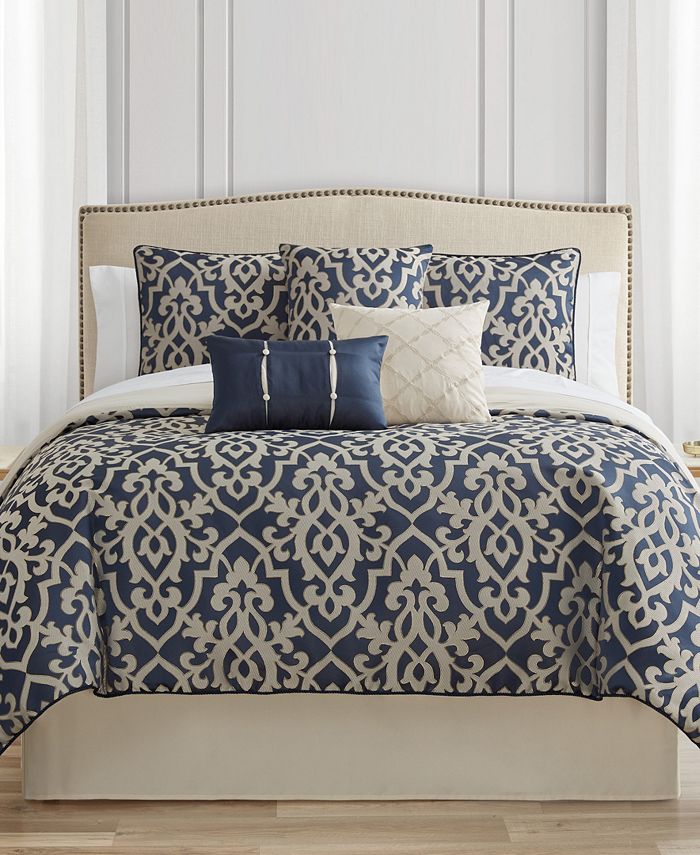 Waterford Marquis by Carnaby Woven Jacquard 7 Piece Comforter Set, King - Macy's