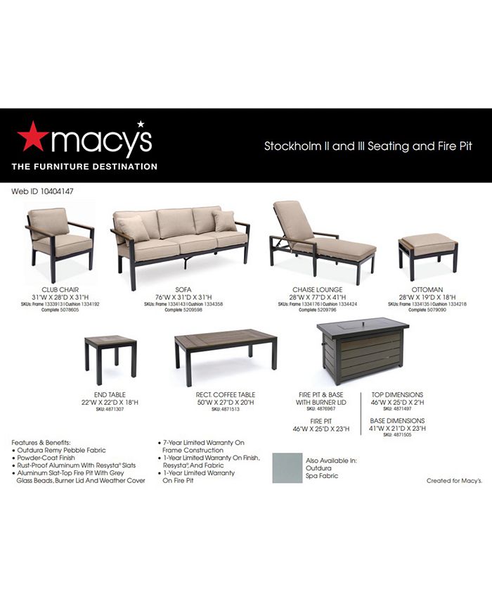 Agio CLOSEOUT! Stockholm Outdoor End Table, Created for Macy's - Macy's