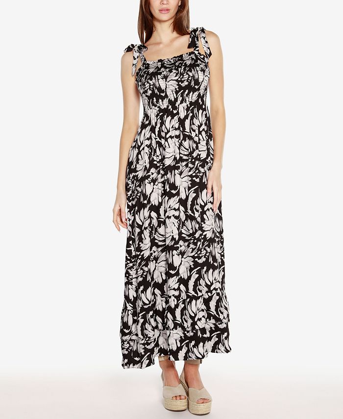 Belldini Women's Floral Print Smocked Maxi Dress - Macy's