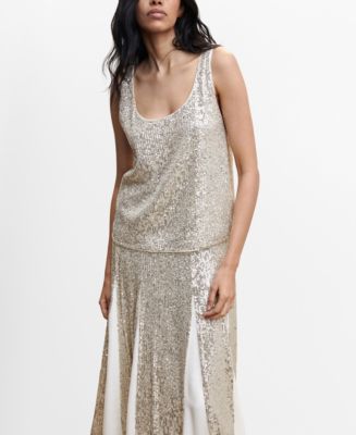 MANGO Women's Sequined Strap Top - Macy's