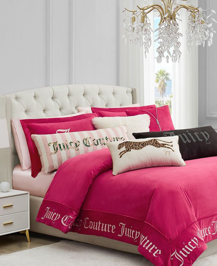 Juicy Couture Velvet Cheetah Decorative Pillow, 14" x 24 - Macy's