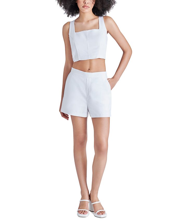 Steve Madden Women's Ultra Fine Piping-Trim Cropped Top - Macy's