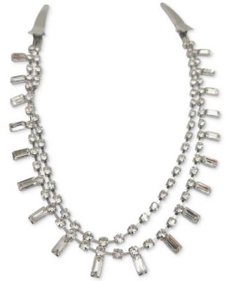 I.N.C. International Concepts Silver-Tone Mixed Crystal Double-Row Hair ...