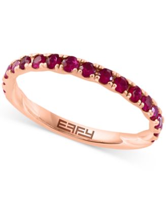 EFFY® Ruby Stack Band (1/2 ct. t.w.) in 14K Rose Gold-Plated Sterling ...