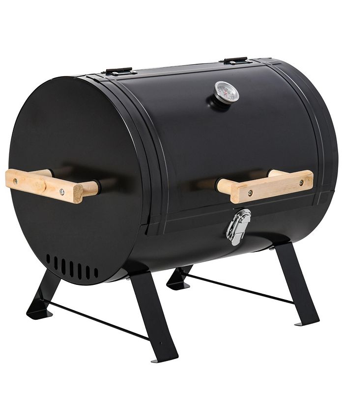 Outsunny 20" Mini Small Smoker Charcoal Grill Side Fire Box, Portable ...