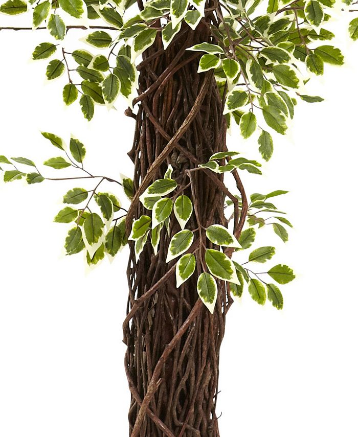Nearly Natural 7.5' Variegated Mini Ficus Tree - Macy's