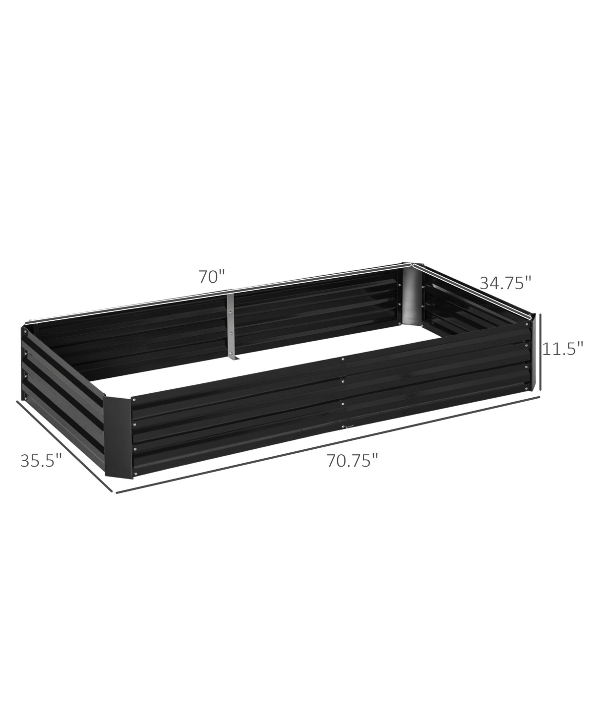 Outsunny Raised Garden Bed, Galvanized Elevated Planter Box with 2 ...