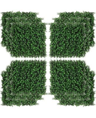 Outsunny 12PCS Artificial Boxwood Panels 20" x 20" Privacy Fence Screen ...