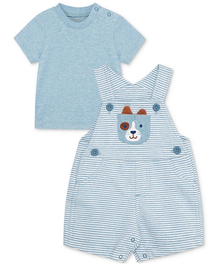 Little Me Baby Boys T Shirt and Shortalls, 2 Piece Set - Macy's