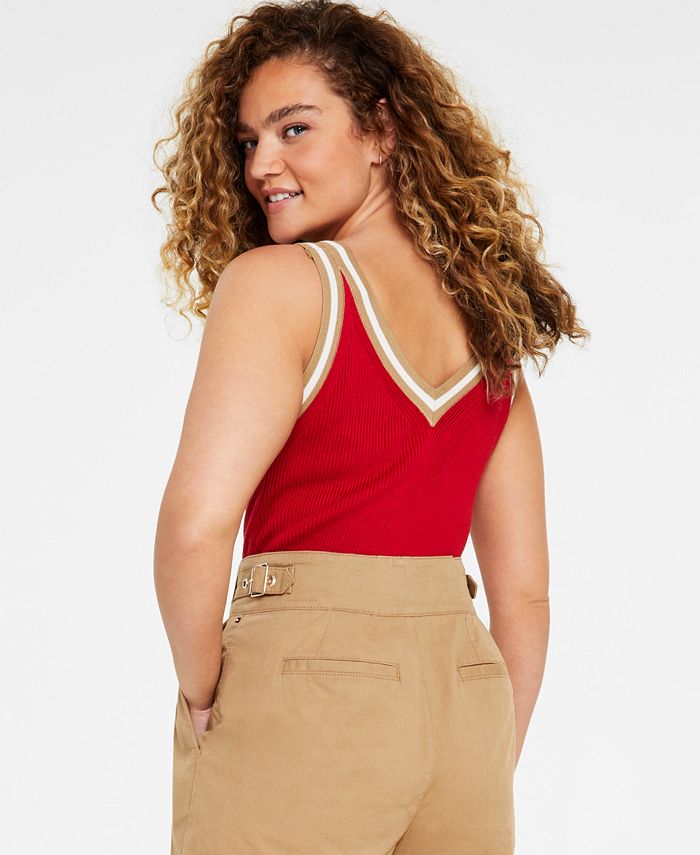 Tommy Hilfiger Womens V Neck Knit Tank Top Macys