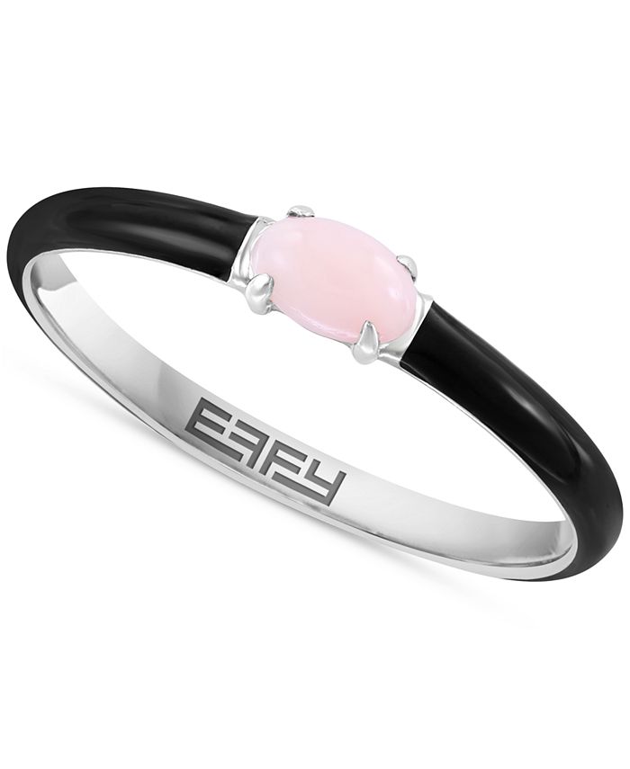 EFFY Collection EFFY® Pink Opal (1/6 ct. t.w.) & Enamel Ring in ...