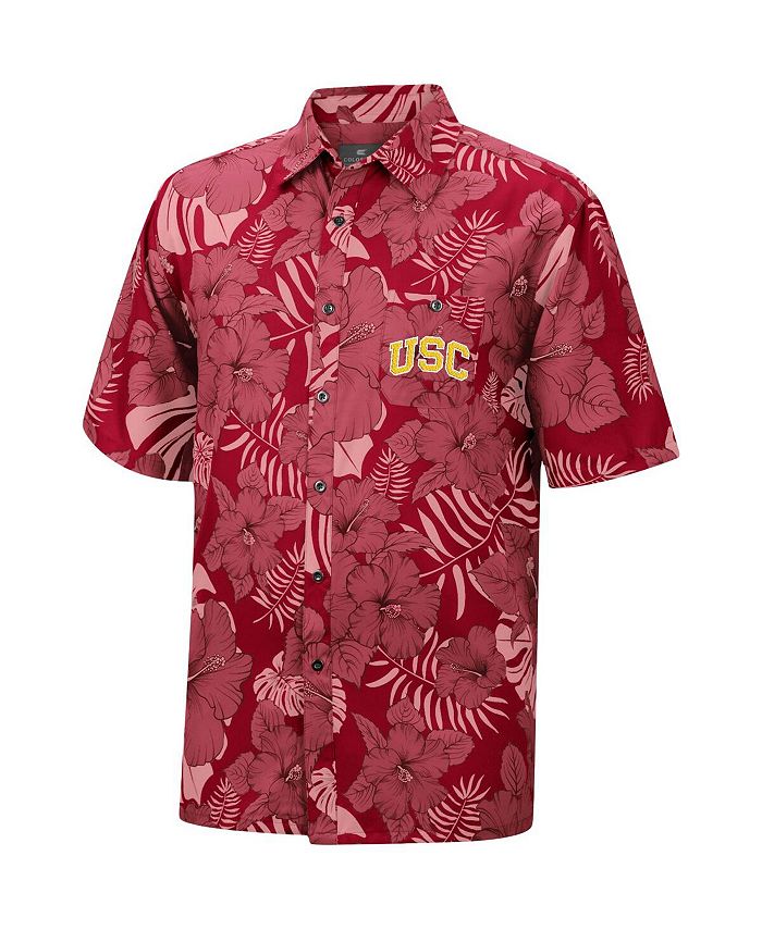 Colosseum Men's Cardinal USC Trojans The Dude Camp Button-Up Shirt - Macy's