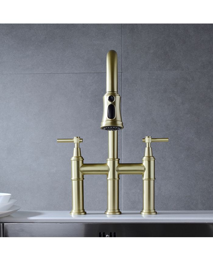 Simplie Fun Bridge Kitchen Faucet With Pulldown Spray Head In Spot - Macy's