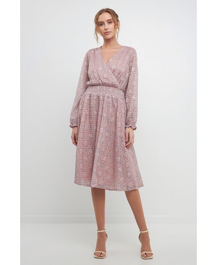 Free the Roses Women's Floral Waist Smocked Midi Dress - Macy's