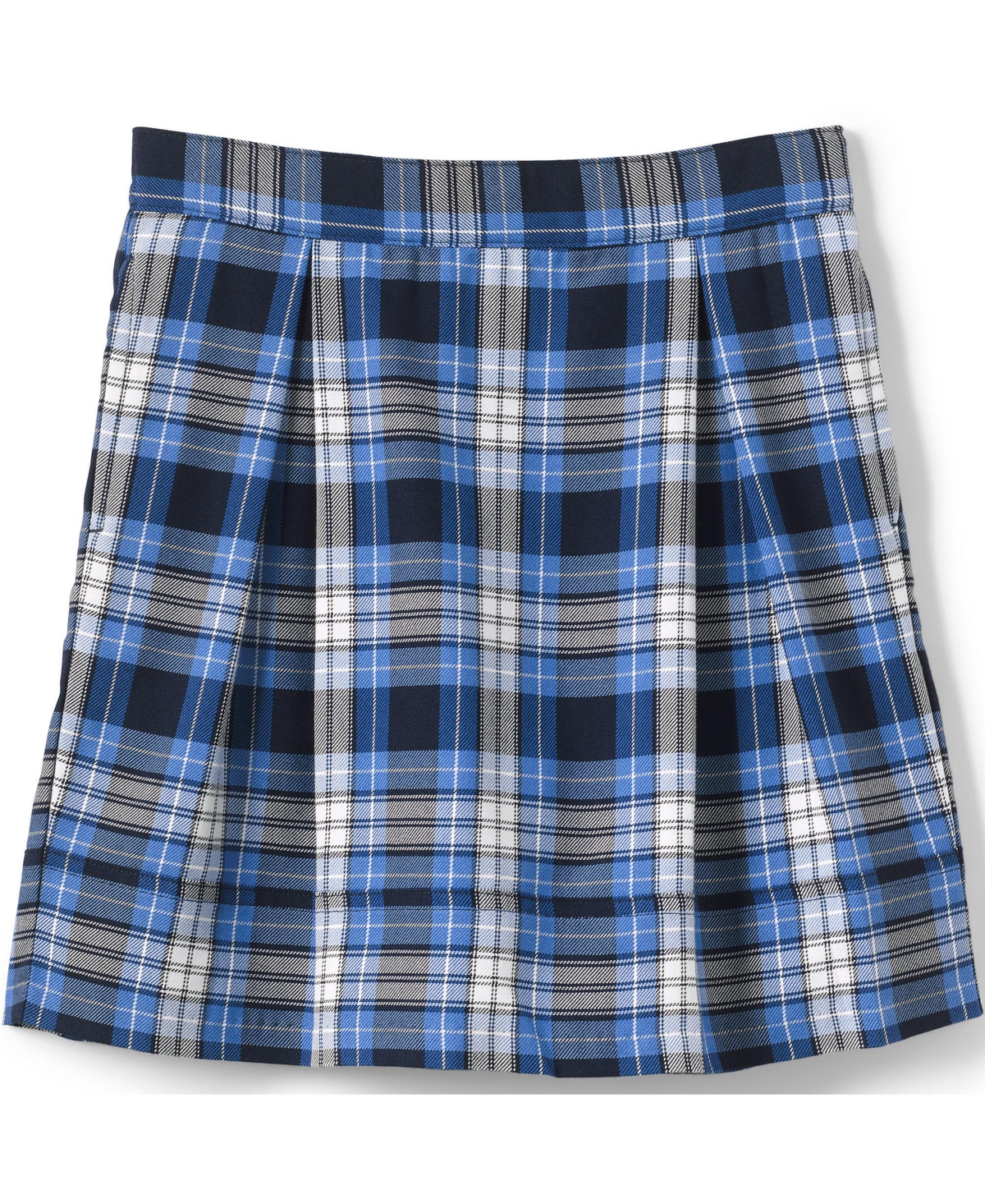 Lands' End Child School Uniform Girls Plaid Pleated Skort Top Of Knee ...