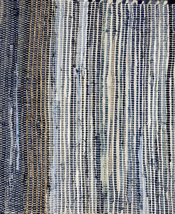 Lucky Brand Max Border Stripe Jute, Denim 27" x 45" Accent Rug - Macy's