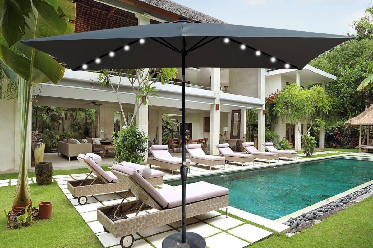 Click here for Streamdale 10 x 6.5 Solar Led Patio Umbrella - Ant... prices