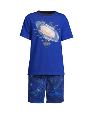 Lands' End Little Boys Short Sleeve Tee and Shorts Pajama Set - Macy's