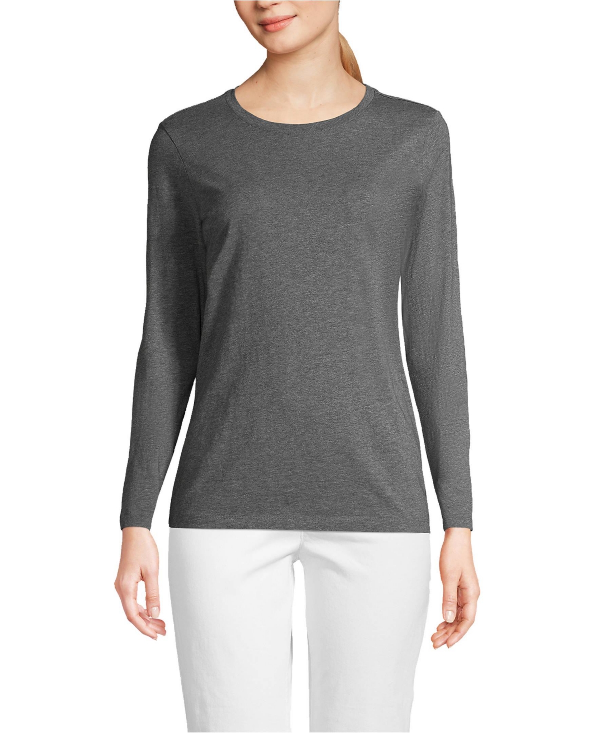Click here for Lands End Womens Supima Cotton Relaxed Long Sleeve... prices