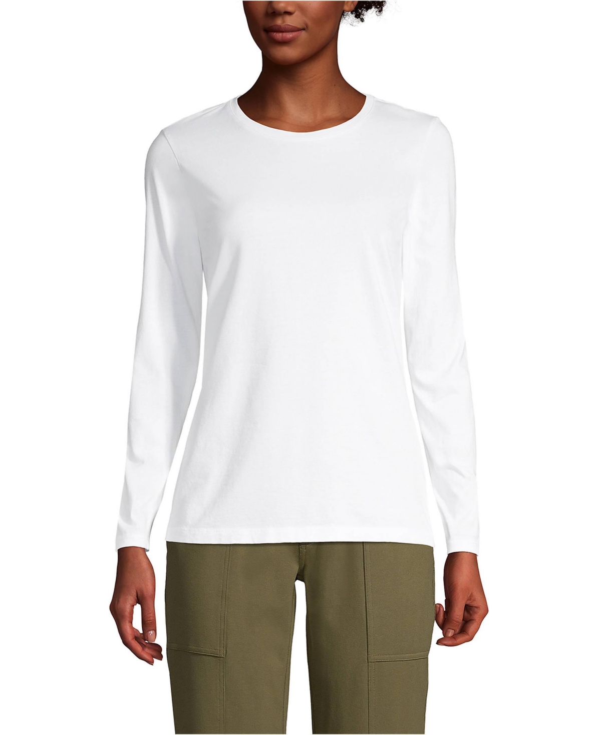 Click here for Lands End Womens Supima Cotton Relaxed Long Sleeve... prices