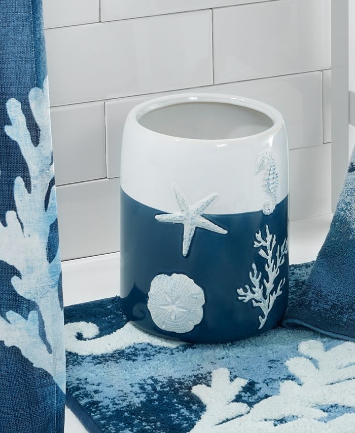 Avanti Batik Coastal Starfish Resin Wastebasket - Macy's