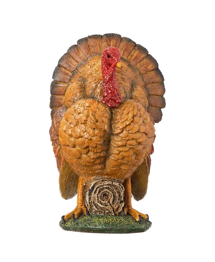 Glitzhome 9.5" H Thanksgiving Resin Turkey Table Décor - Macy's