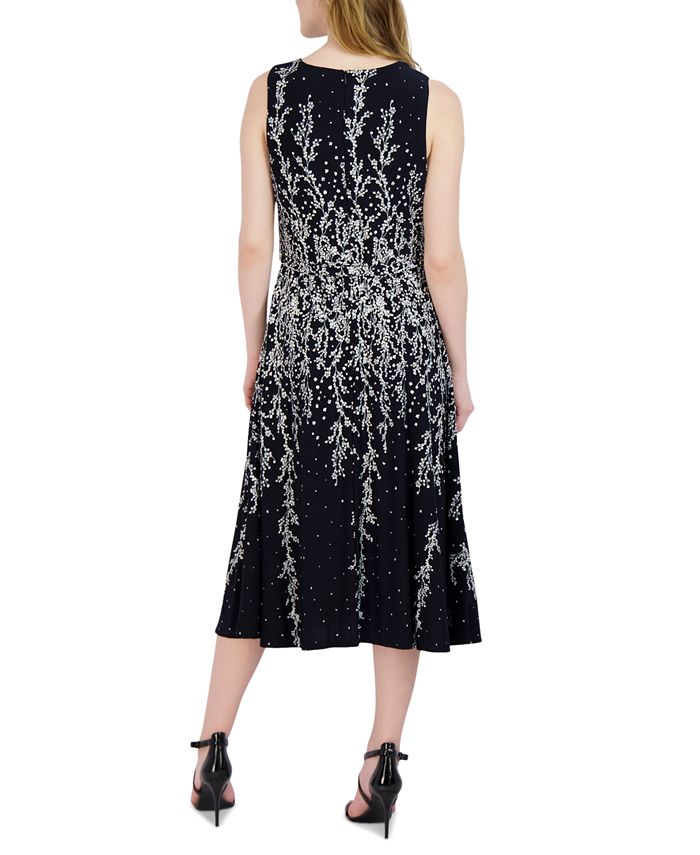 Sandra Darren Women's Printed Belted Midi Dress - Macy's