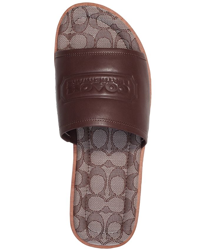 COACH Men's Signature Jacquard Slide Sandals - Macy's