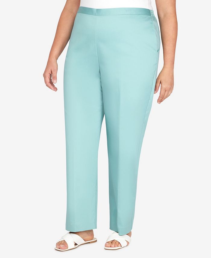 Alfred Dunner Plus Size Coconut Grove Soft Sheen Short Length Pants - Macy's